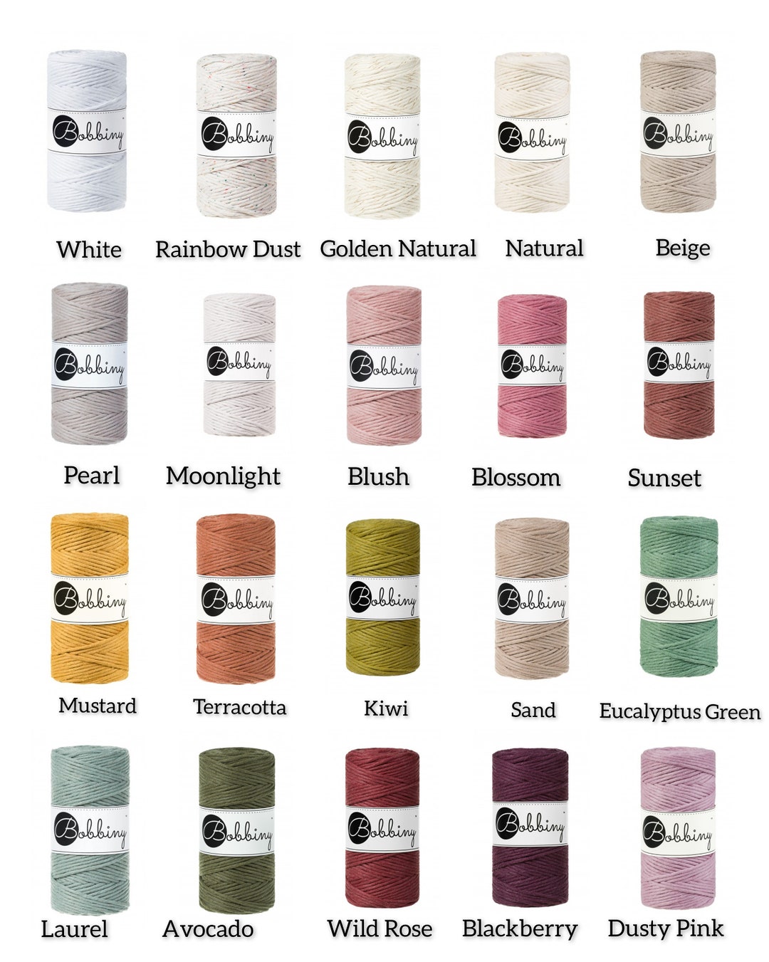 Bobbiny Yarn Twisted 3 Mm / Bobbiny Yarn - Etsy