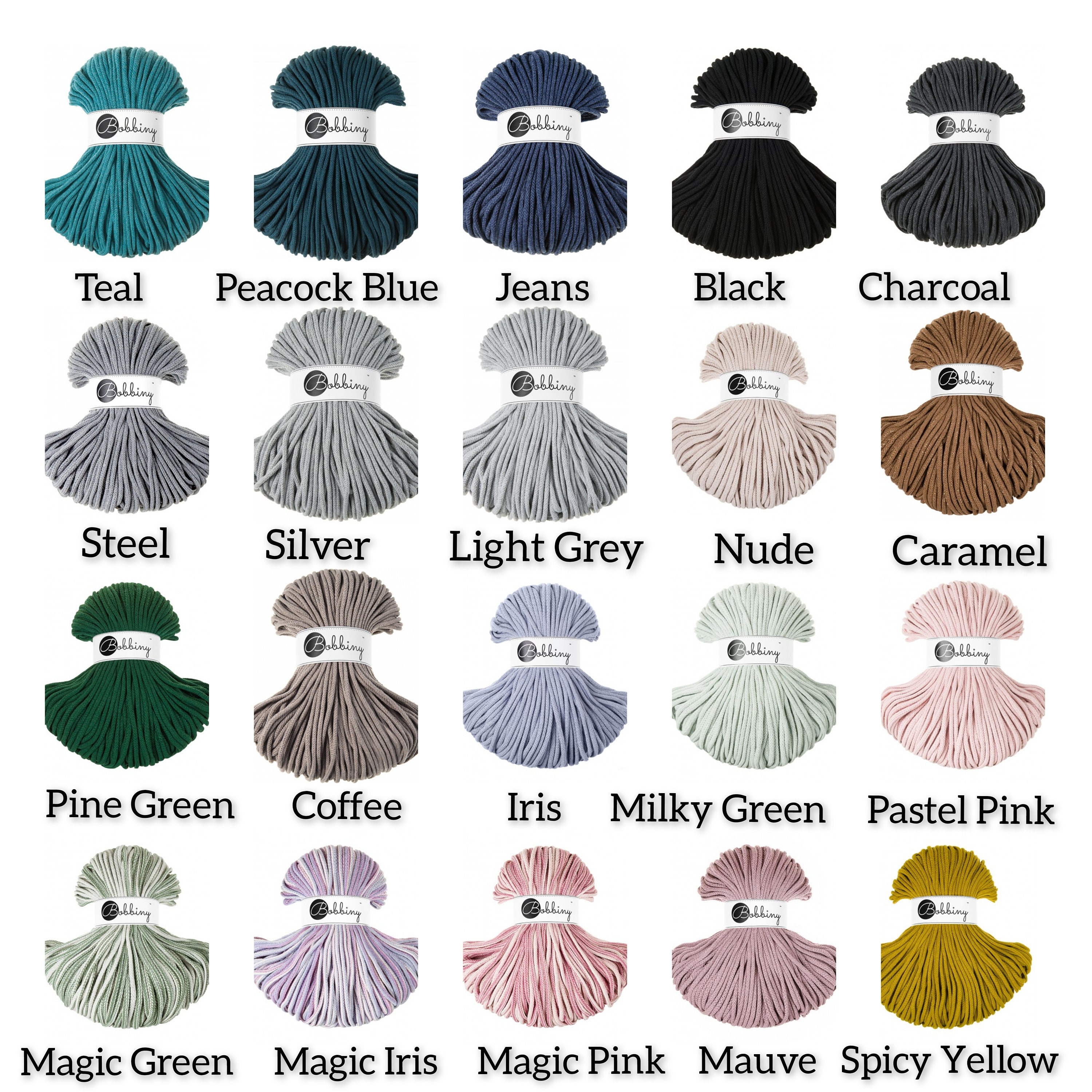 Bobbiny 9 Mm Braided Cord / Bobbiny Yarn 100 M - Etsy