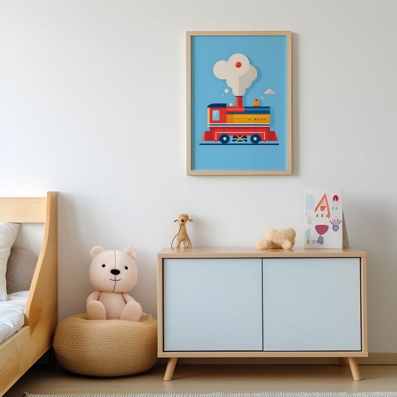 Set of 3 Train Prints, Railway Wall Wall Art, Nursery Posters, Kids ...
