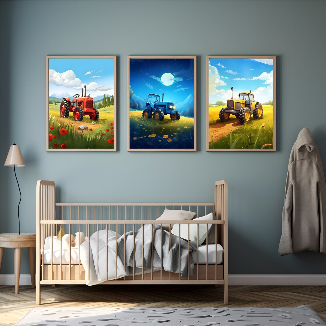 Set of 3 Tractor Wall Art Prints, Tractor Wall Art, Boys Bedroom Prints ...