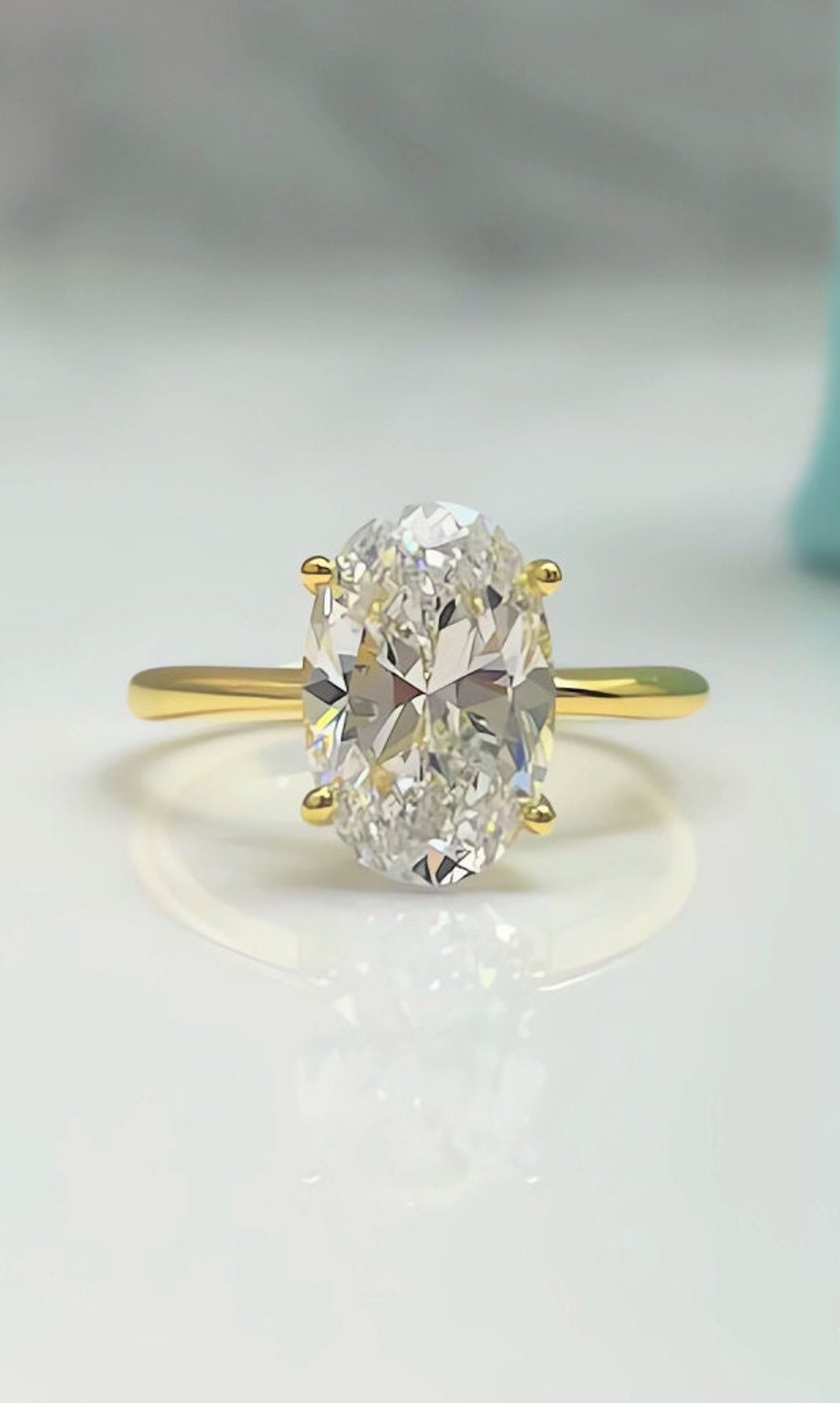 Oval Engagement Ring Promise Ring Gold Silver Ring Travel Ring Wedding ...