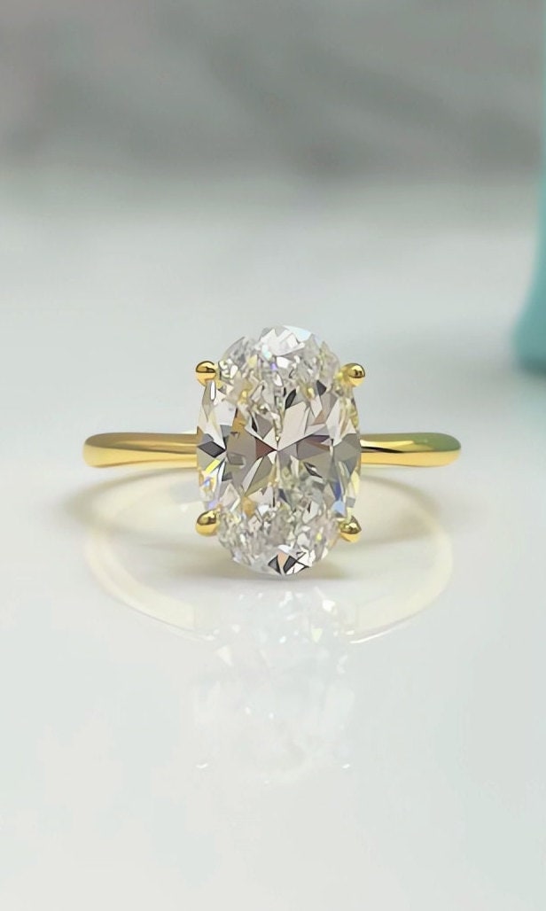 Oval Engagement Ring Promise Ring Gold Silver Ring Travel Ring Wedding ...