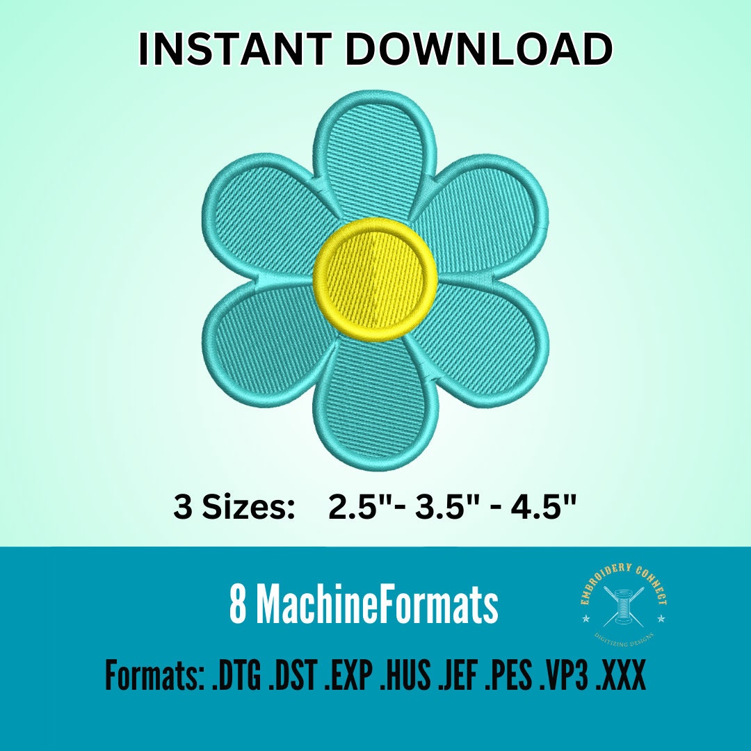 Daisy Machine Embroidery Design, Floral Applique (digital Download) - Etsy