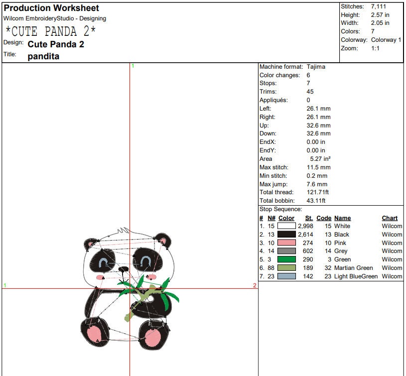 Cute Panda Machine Embroidery Design, Panda Embroidery Files, Animal ...