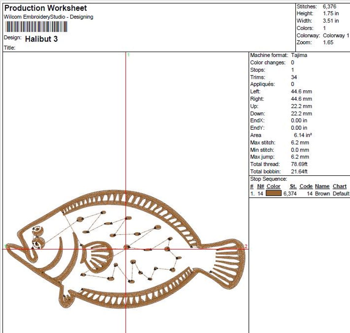 Halibut Outline Embroidery Design, Fishing File (digital Download) - Etsy