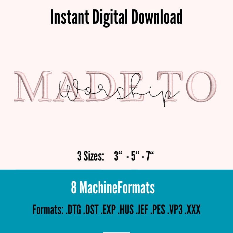 Made to Worship Embroidery Design: Religious Machine File (digital ...