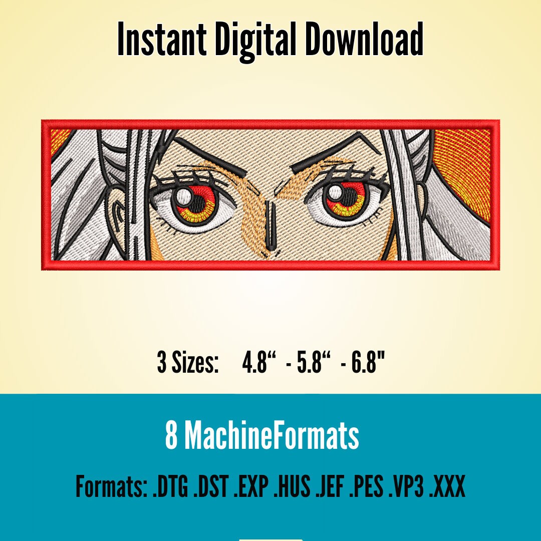 Anime Inspired Embroidery Design, Anime Machine Embroidery File, Anime ...