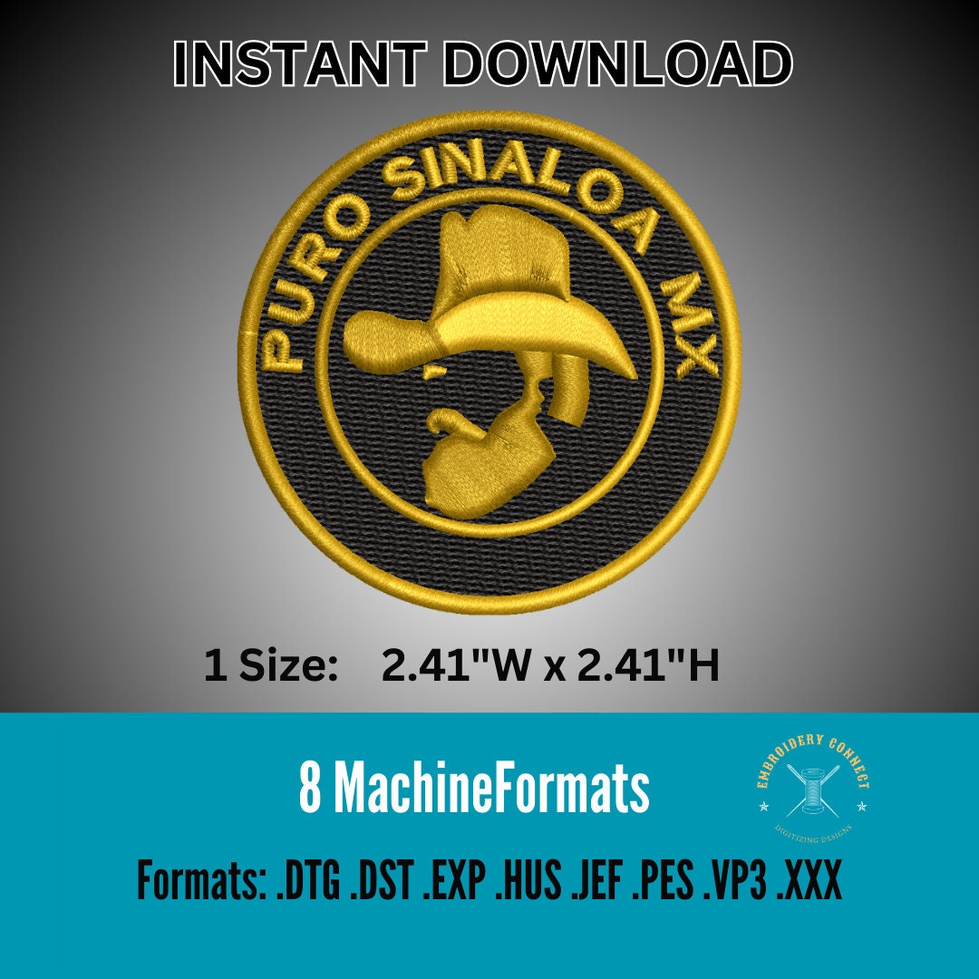 Sinaloa Patch Embroidery Design, Sinaloa, El De La Barba Cerada, Cap ...