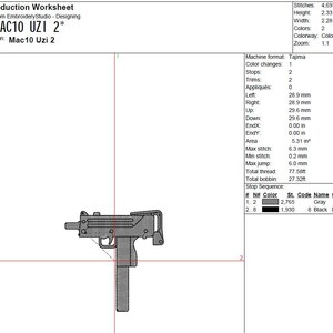 Weapons Embroidery Designs, Pack De Armas Bordados De Maquina, Hand Gun ...