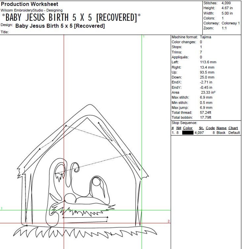 Nativity Scene Outline Embroidery Design, Machine Embroidery Christmas ...