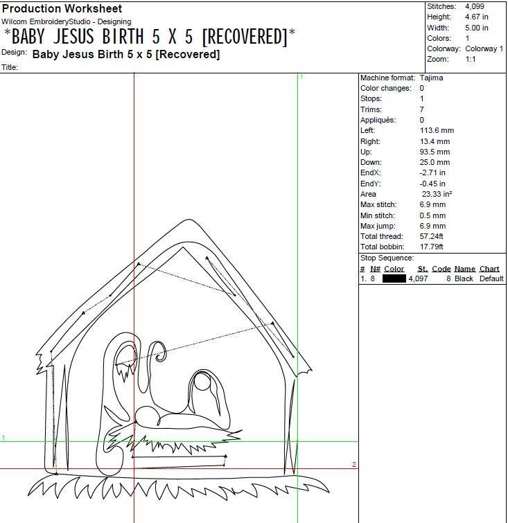 Nativity Scene Outline Embroidery Design, Machine Embroidery Christmas ...