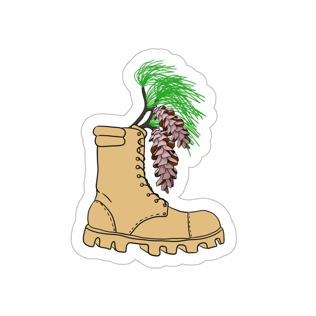 Military Boot With State Flower Sticker-maine - Etsy