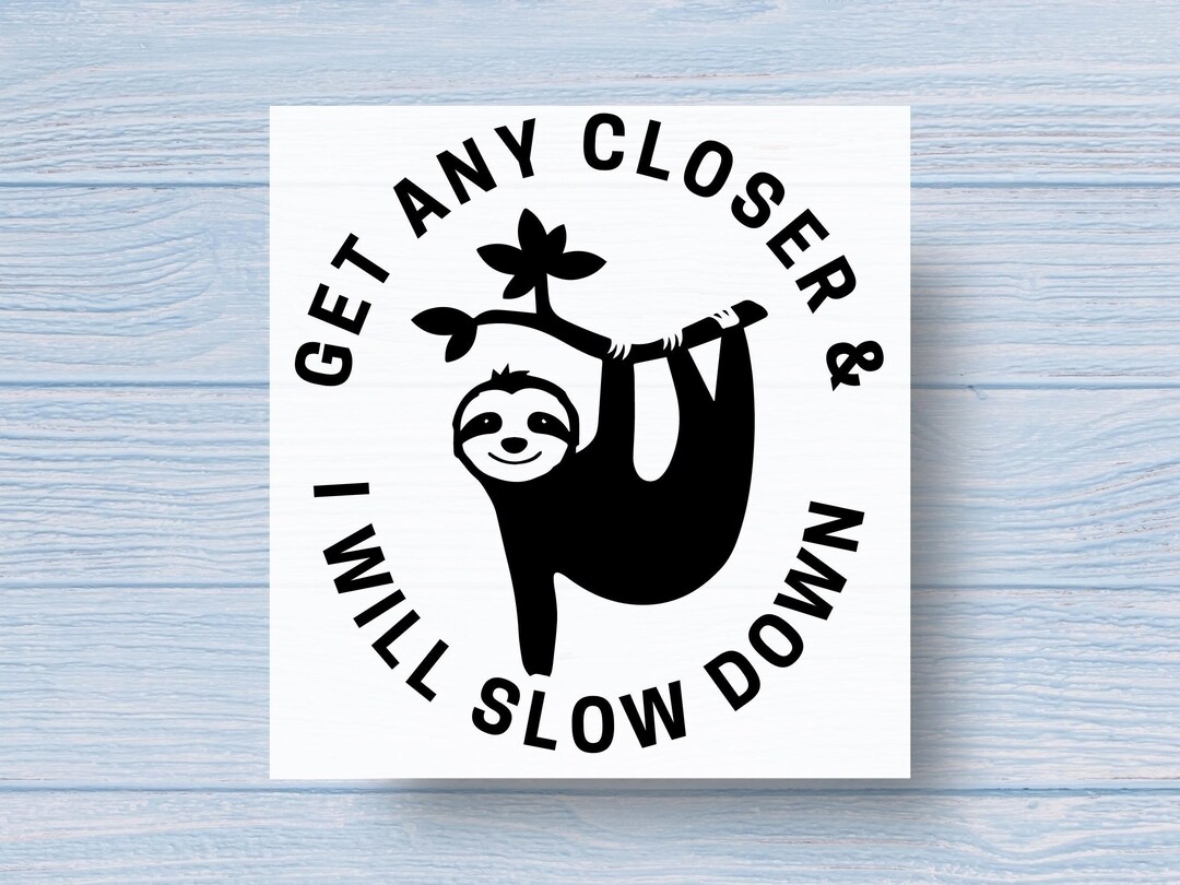 Sloth Tailgate Vinyl Car Decal, Car Sticker, Funny Car Decals, Funny ...