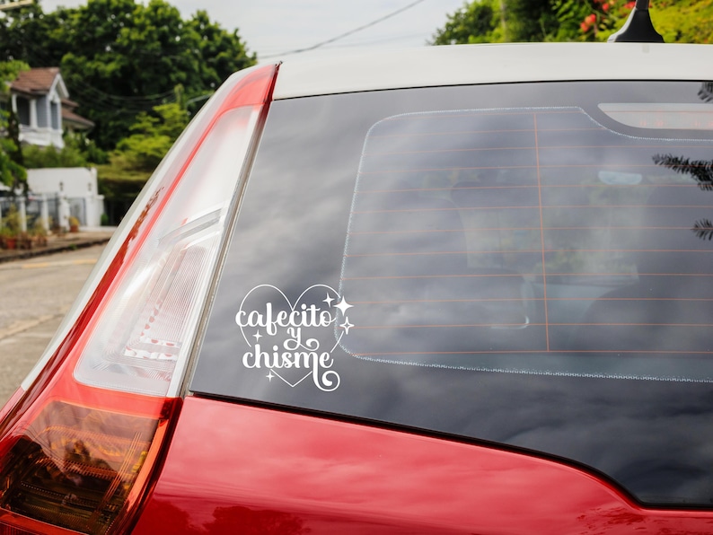 Cafecito Y Chisme Vinyl Decal, Chismosa Sticker, Cute Coffee Lover ...