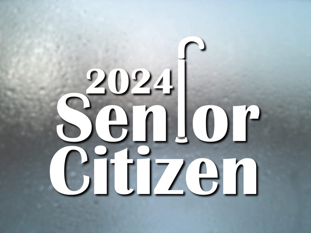 Funny Vinyl Car Decal for Senior Citizens, Senior Citizen Sign Sticker ...