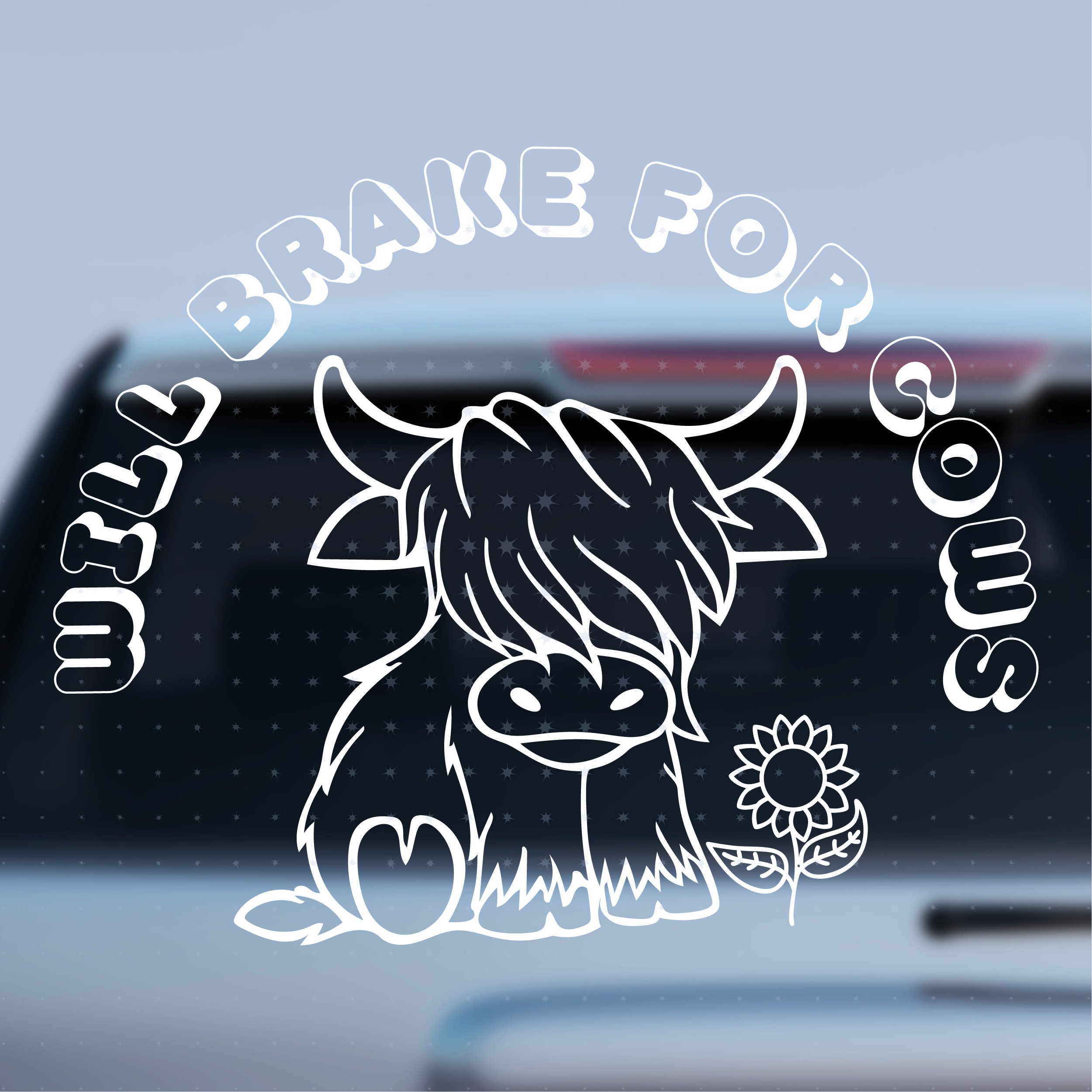 Will Brake for Cows Vinyl Car Decal Cute Farm Animal Car Sticker - Etsy