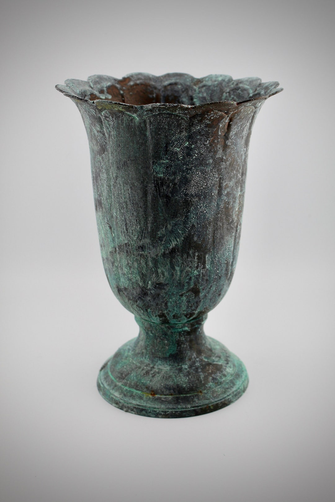 Verdigris Metal Planter Hand Finished - Etsy
