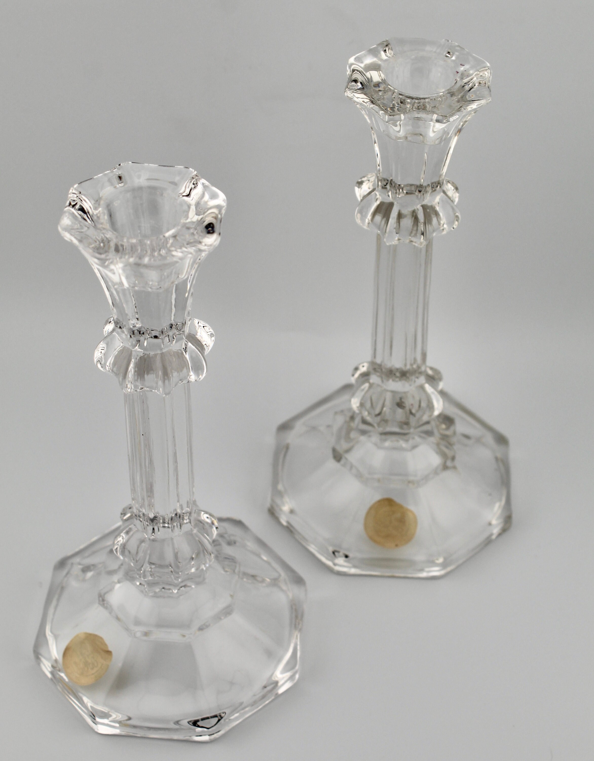 Pair of Crystal Candle Sticks by Crystal Clear 7-1/2 H - Etsy