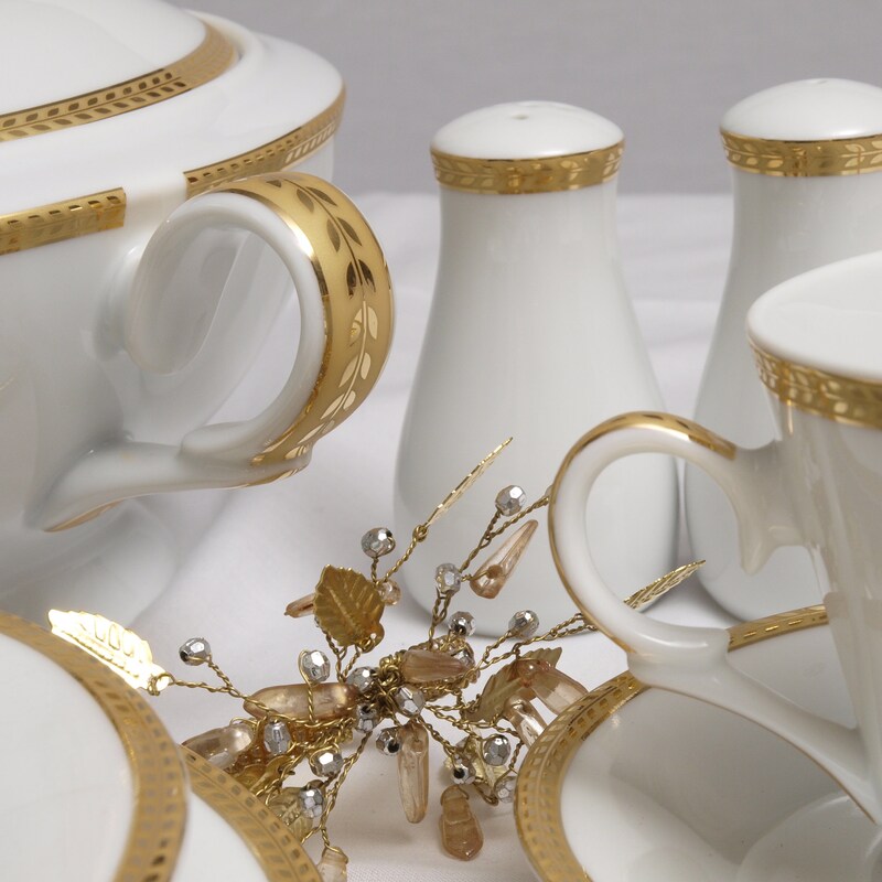Gold Dinnerware Set - Etsy