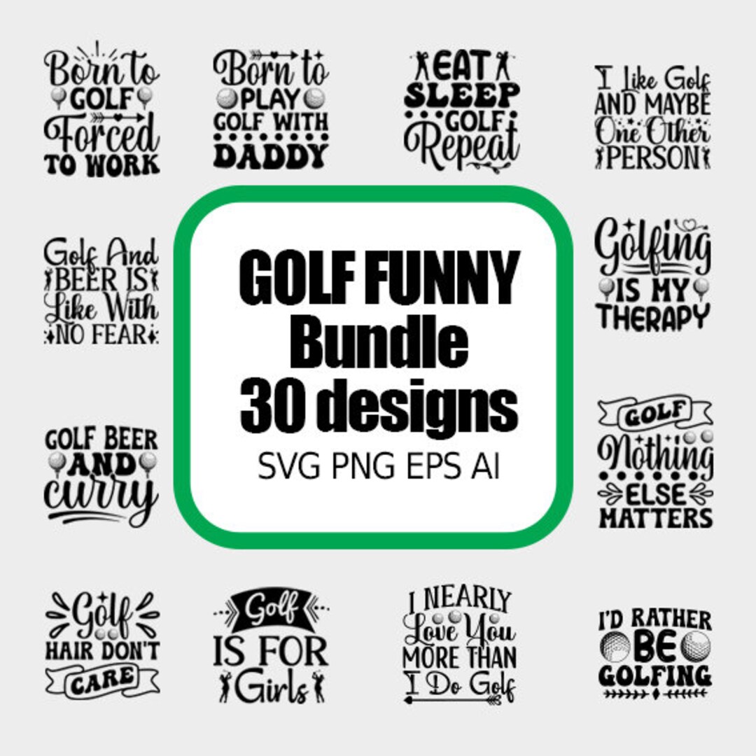 Golf Funny Svg Bundle, Golf Monogram Svg, Split Monogram Svg, Golf Name ...