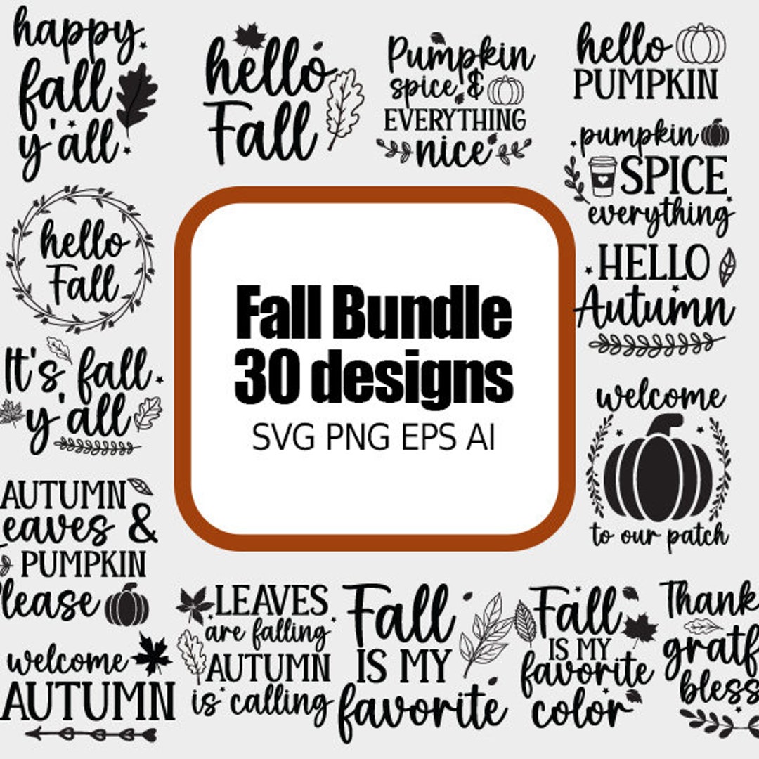 Fall Svg, Happy Fall Svg,fall Svg Bundle, Autumn Svg Bundle - Etsy