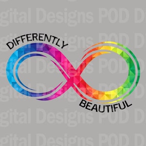 Transparent Png Autism Diffrently Beautiful | Sublimation | DTF | DTG ...