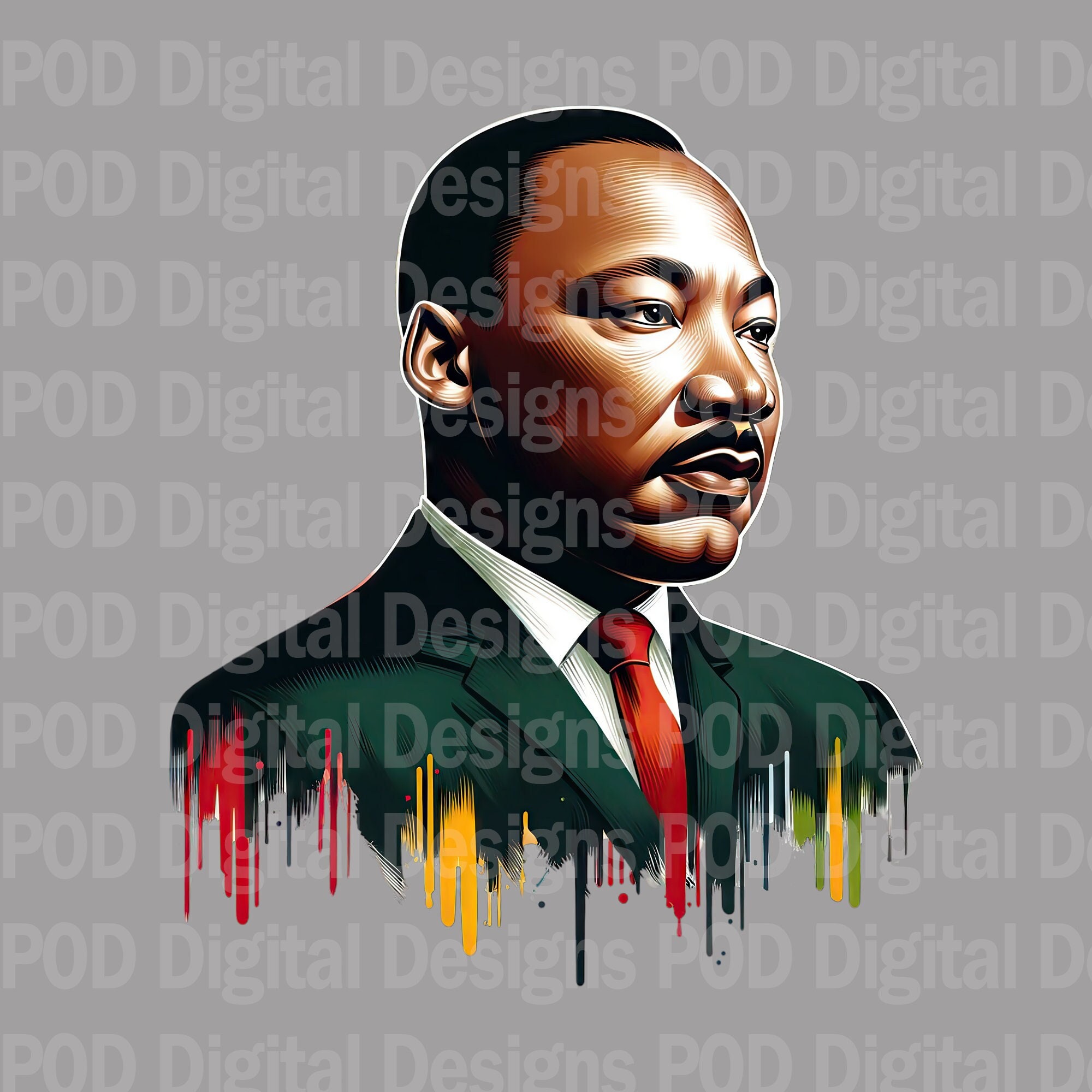 Transparent PNG Dr Martin Luther King Jr, DTF Print, Sublimation, POD ...
