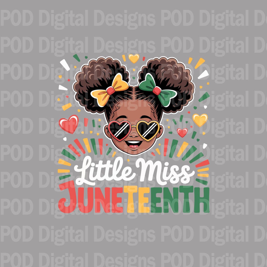 Little Miss Juneteenth Png | Cute Black Girl Afro Pride Design | 300 ...
