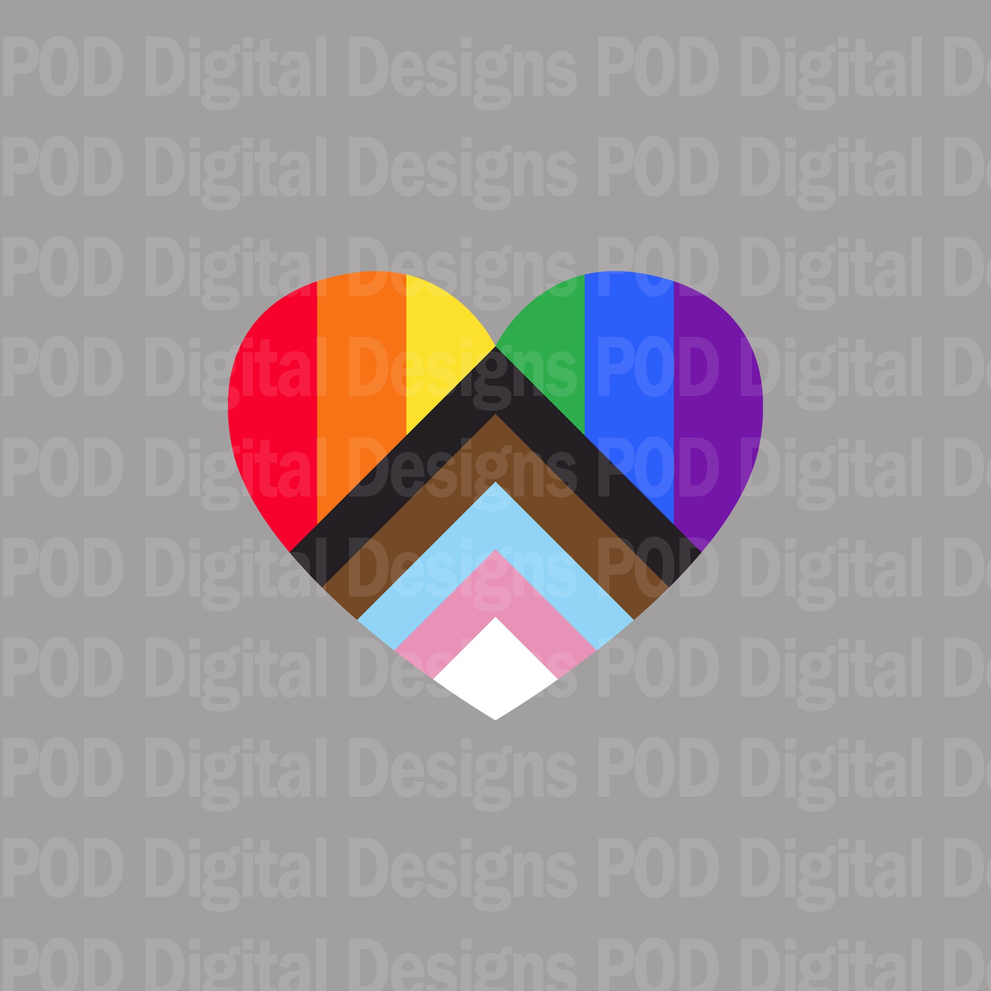 Transparent Png Heart Progress Flag, Sublimation, DTF, DTG, Digital ...