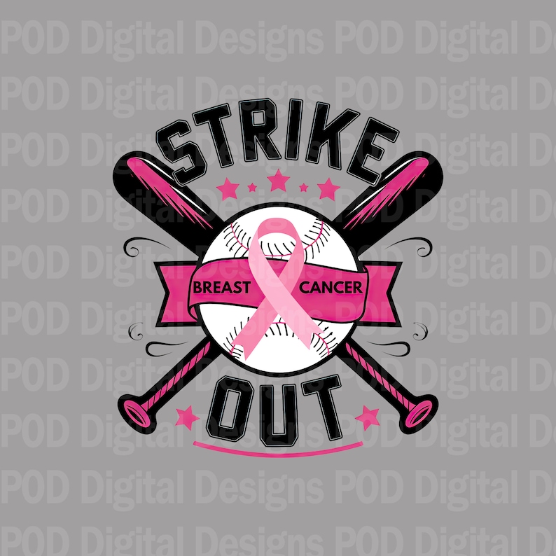 Transparent Png Strike Out Breast Cancer Digital Image for DTF, Sublimation, POD 300dpi - Etsy