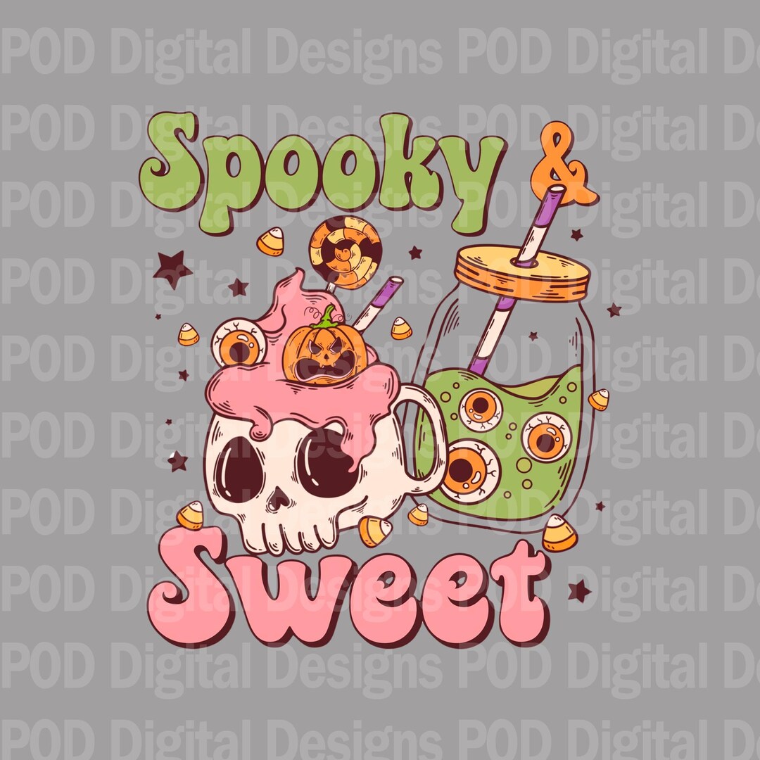 Transparent Png Halloween Spooky & Sweet Digital Image for Sublimation ...