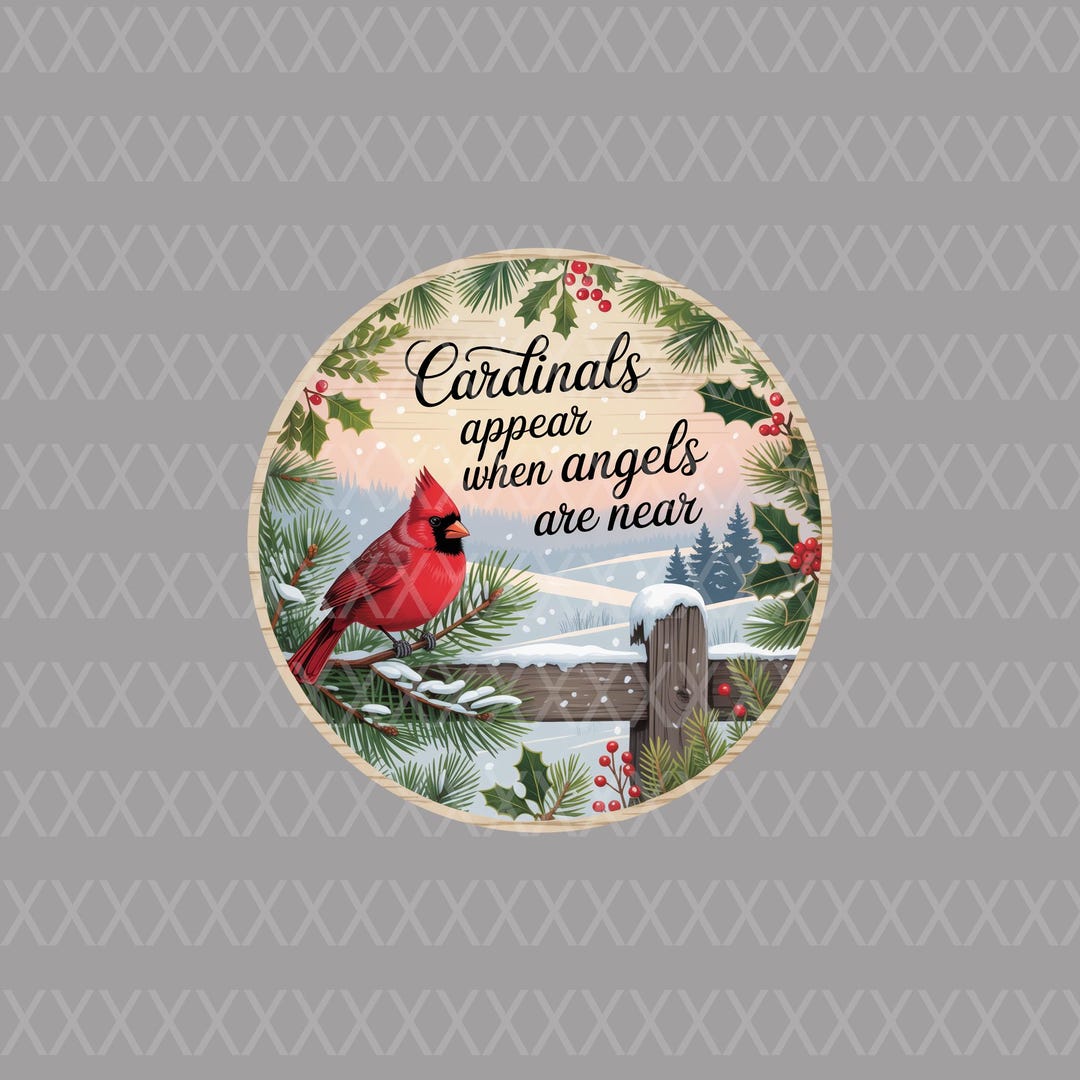 Cardinal Memorial Wreath Center: Rustic Christmas Angel Sign - Etsy