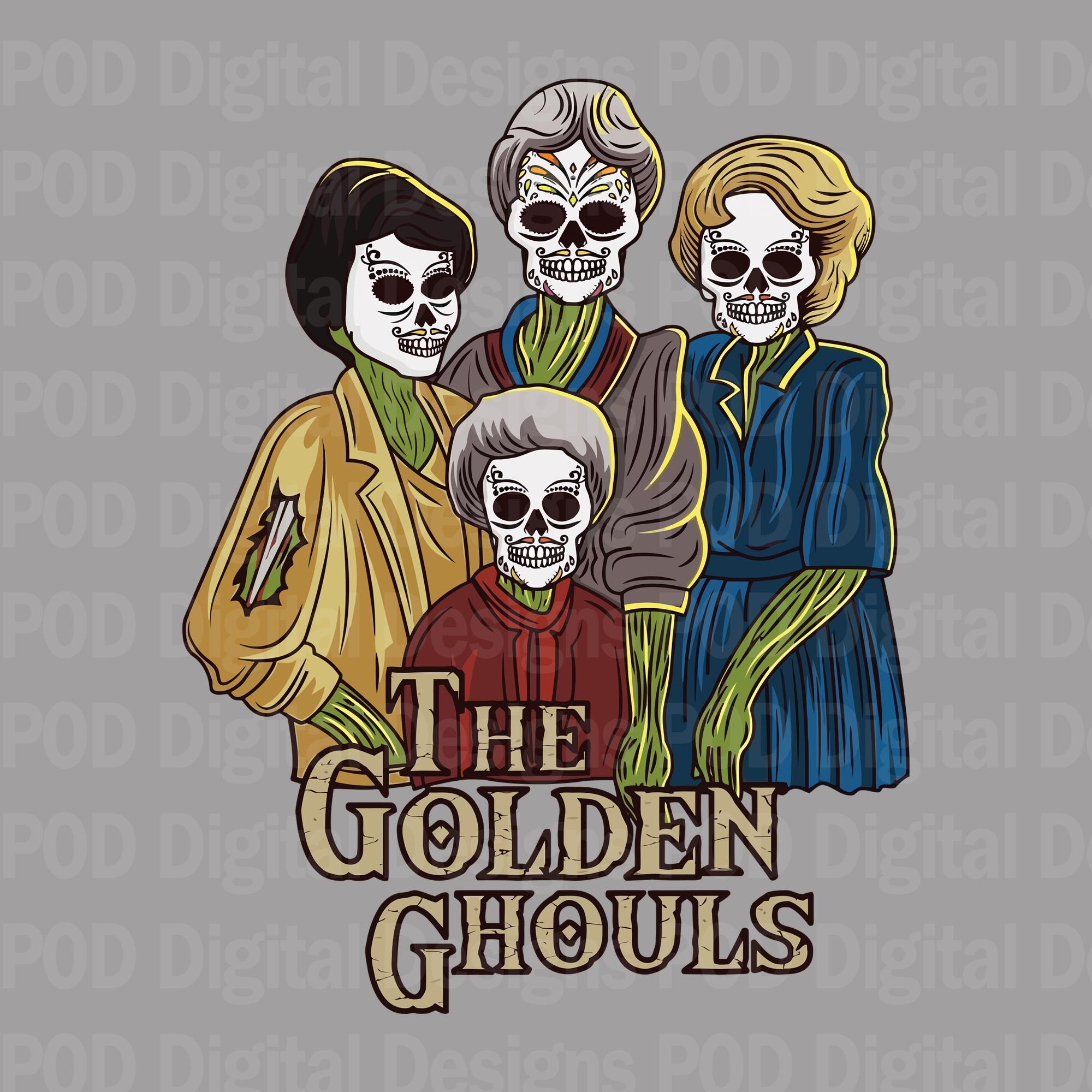The Golden Ghouls, Halloween Digital Image, Transparent Png for DTF ...