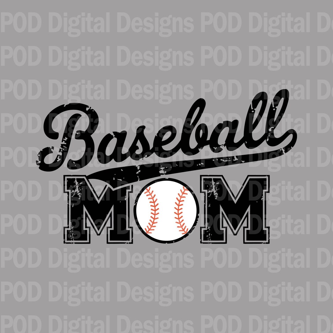 Transparent Png Cursive Baseball Mom Digital Image for Sublimation, DTF ...