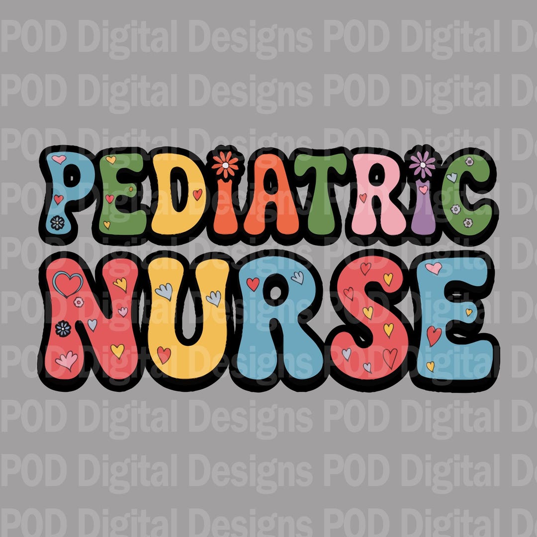Transparent Png Colorful Pediatric Nurse Digital Image for Sublimation ...