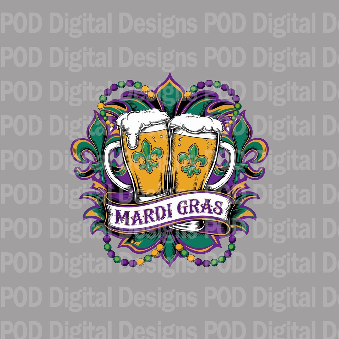 Transparent PNG Mardi Gras Beers Digital Download for Sublimation, Dtf ...