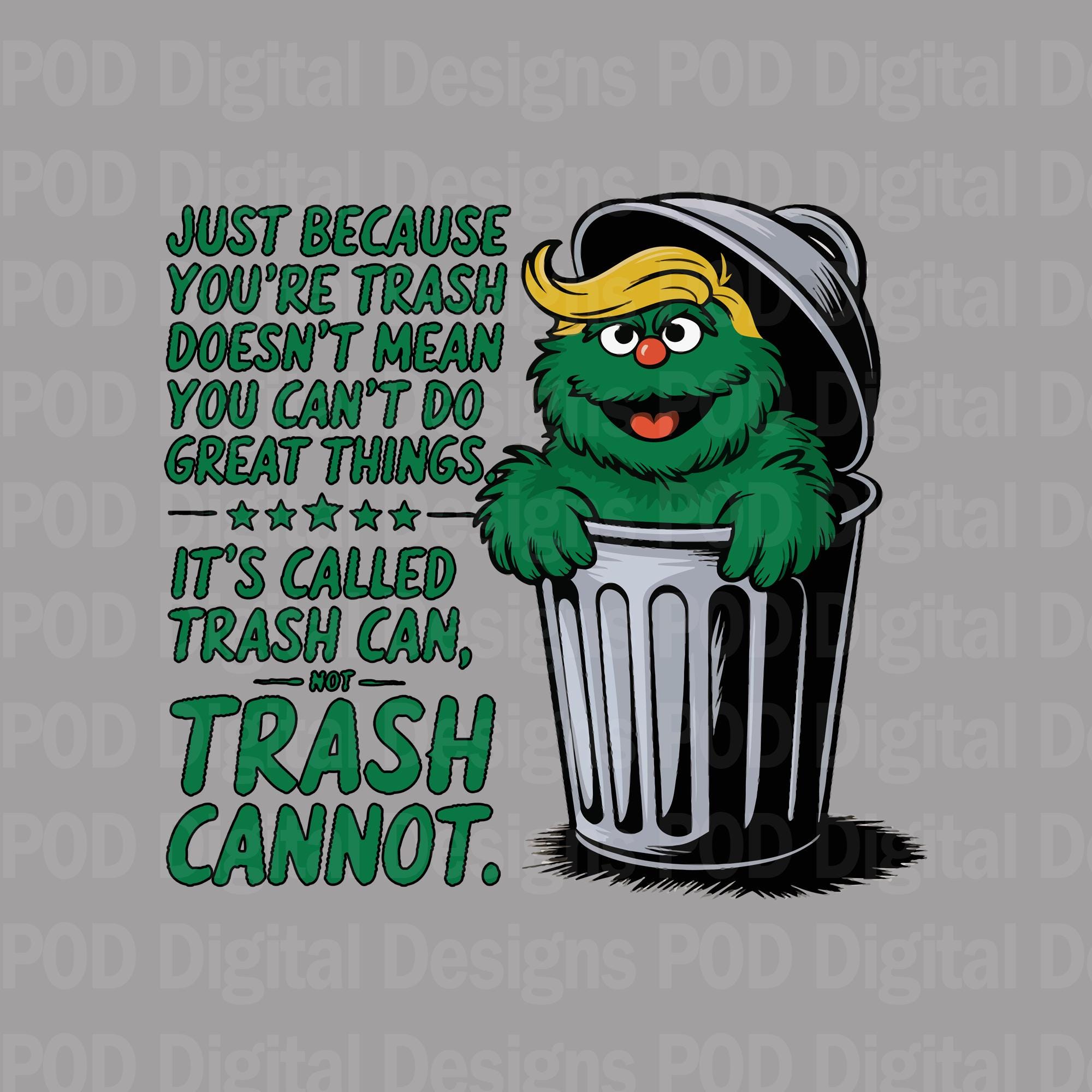 Funny Trash Can Monster PNG: DTF Sublimation Print (300 Dpi) - Etsy