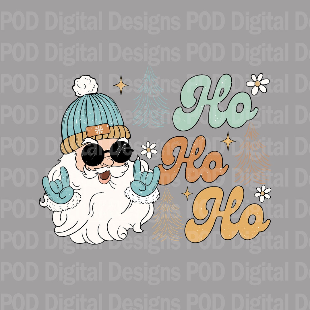 Transparent Png Vintage Santa Ho Ho Ho | Sublimation | DTF | DTG - Etsy
