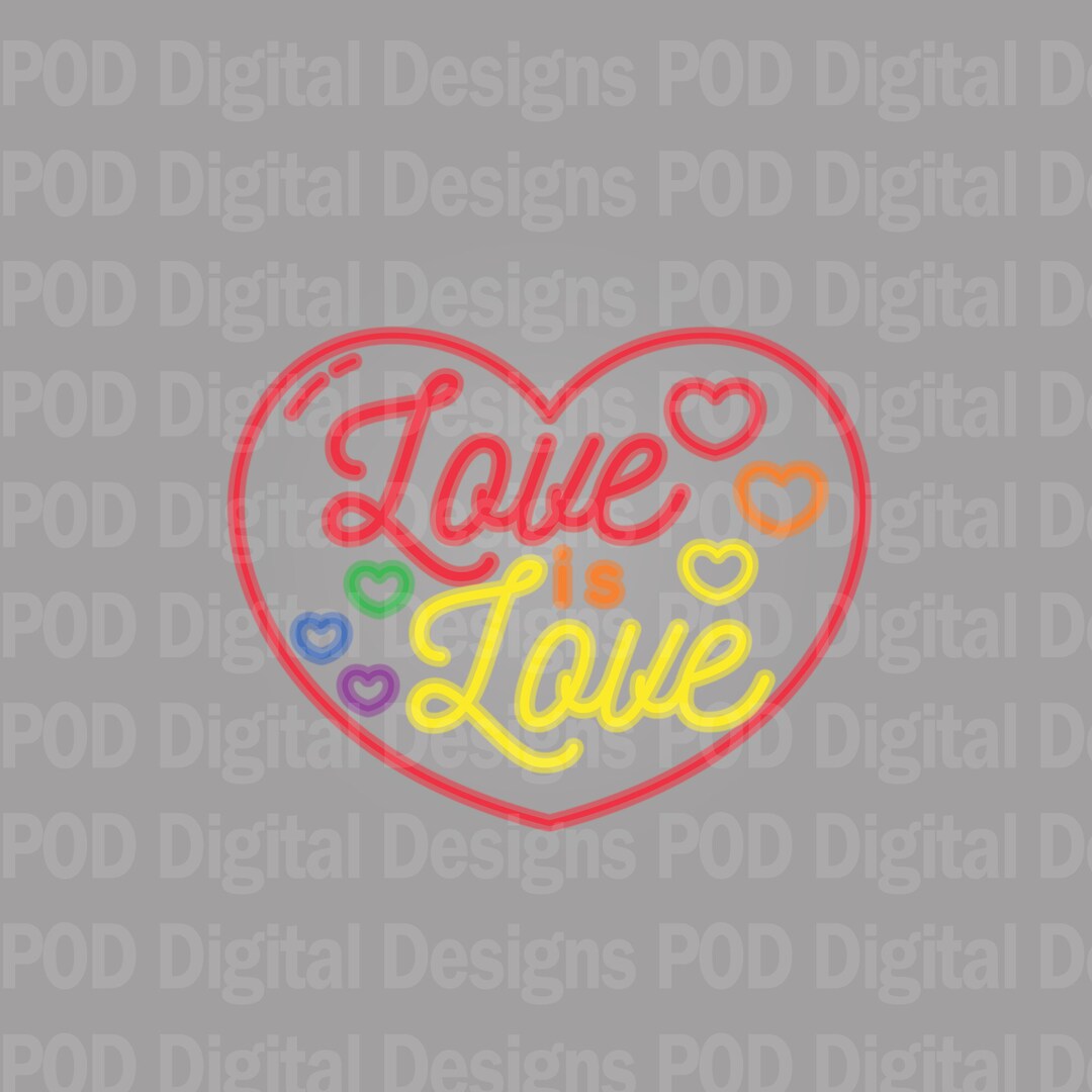Transparent Png Love is Love Hearts, Sublimation, DTF, DTG, Digital ...