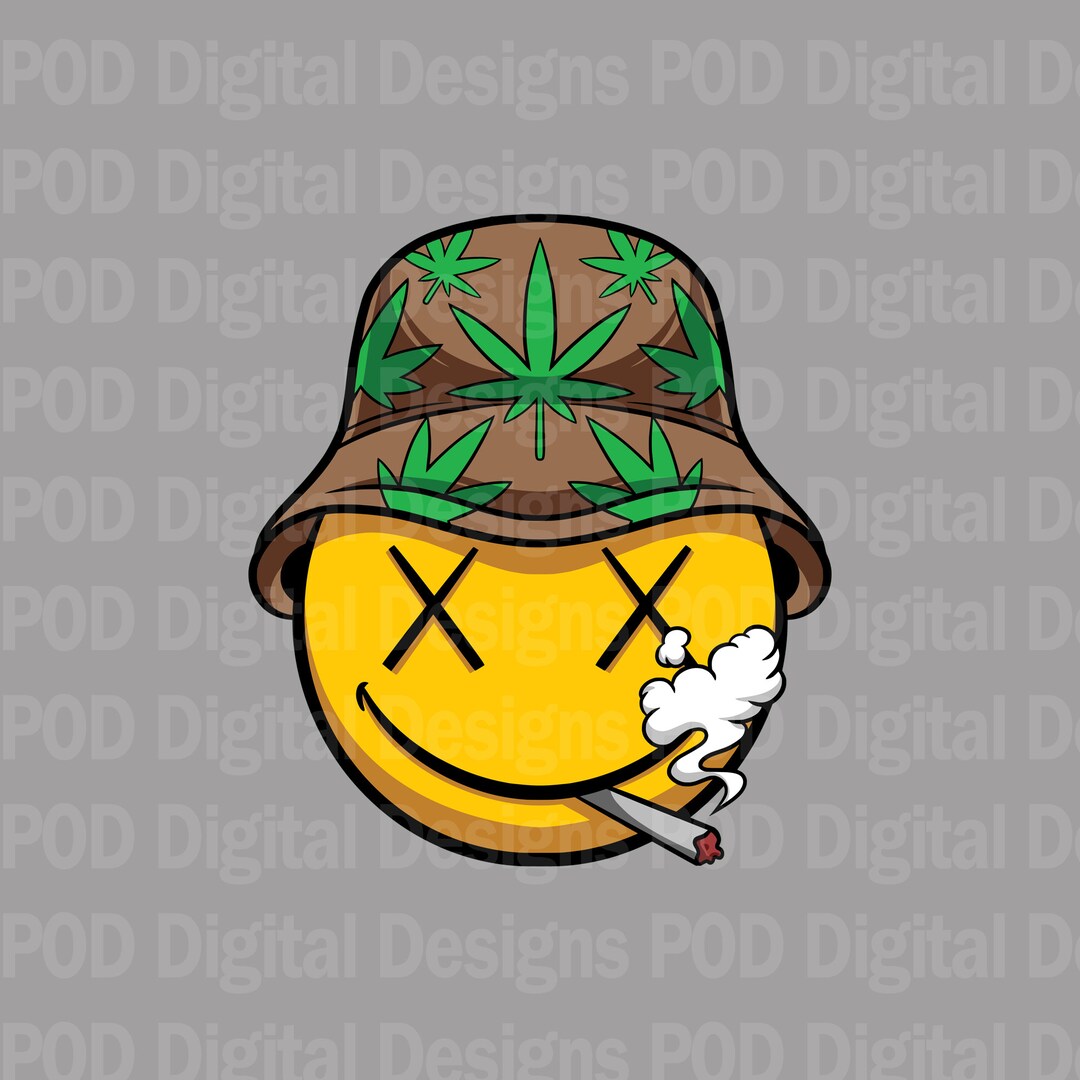 Transparent Png Smoking Smiley, Cannabis, Weed | Sublimation | DTF ...