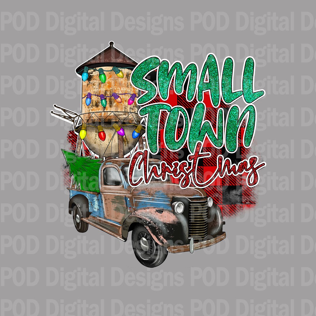 Transparent Png Glitter Small Town | Sublimation | DTF | DTG - Etsy