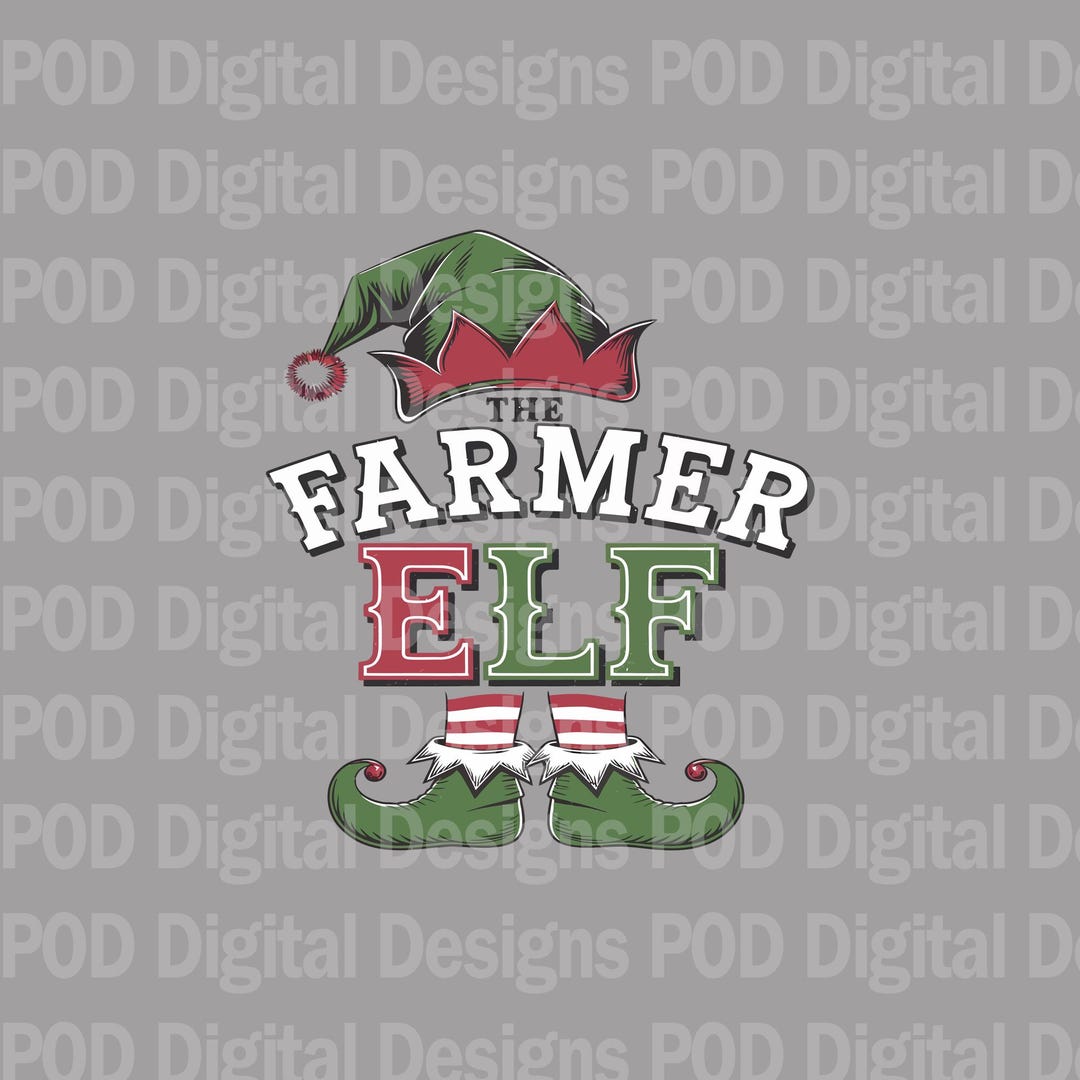 Transparent Png Farmer Elf Christmas Design | Sublimation | DTF | DTG ...
