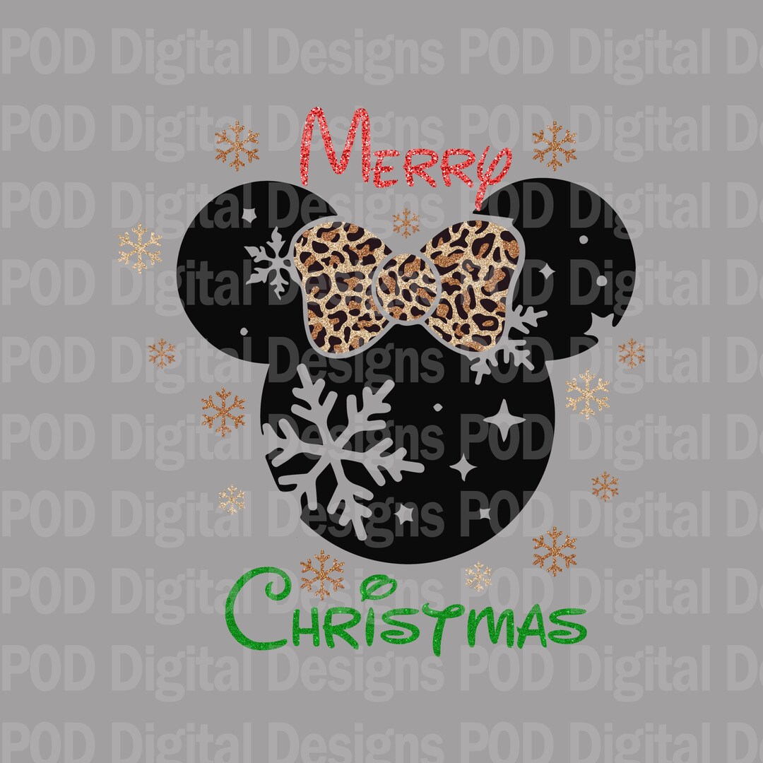 Transparent Png Glitter Cheetah Merry Christmas | Sublimation | DTF ...