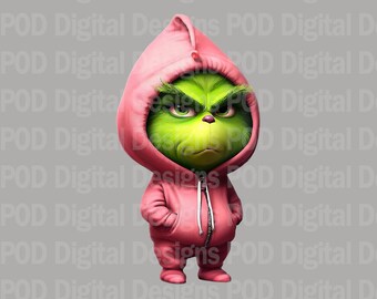 Transparent Png Resting Grinch Face | Sublimation | DTF | DTG - Etsy