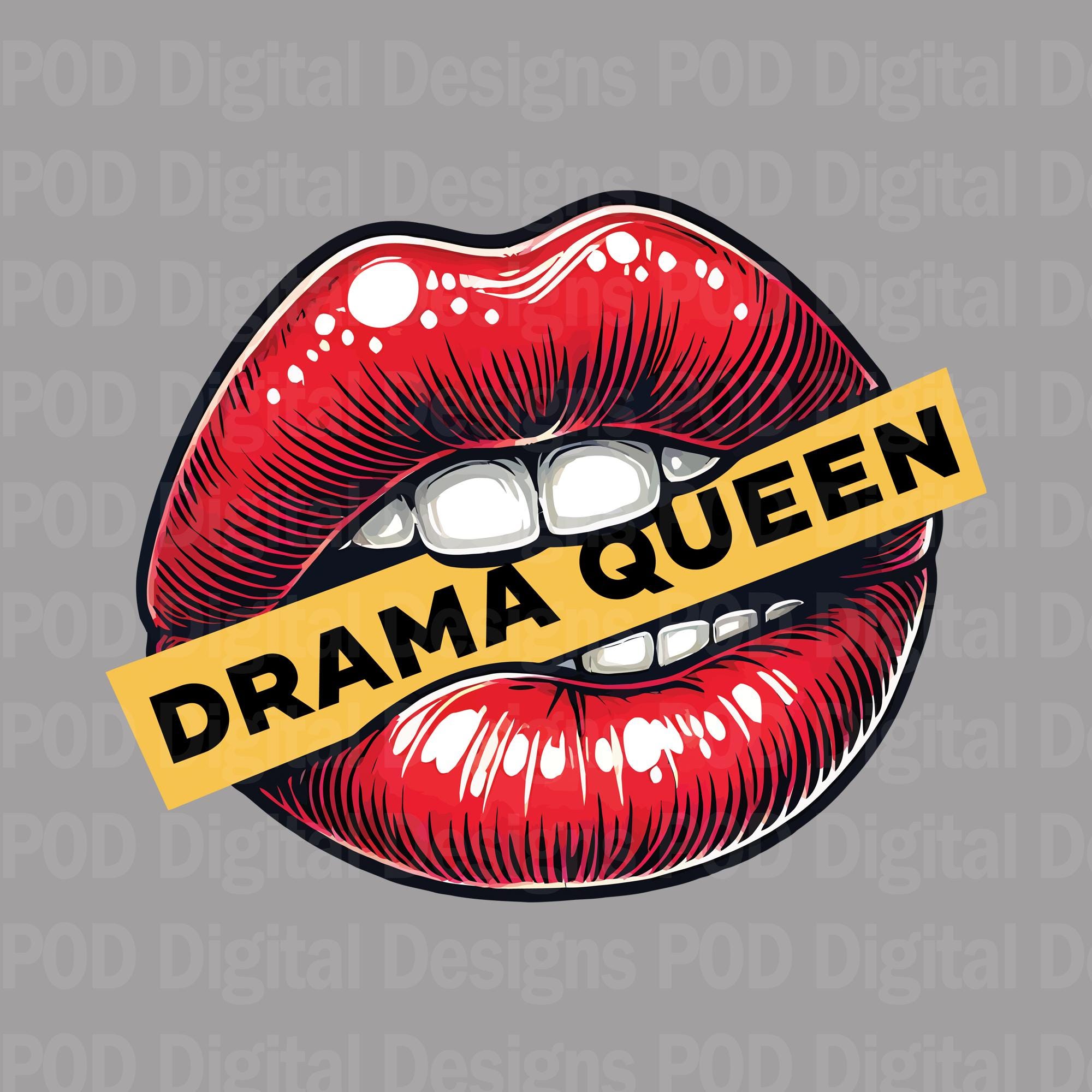 Transparent Png Drama Queen Lips Digital Image for Sublimation, DTF ...