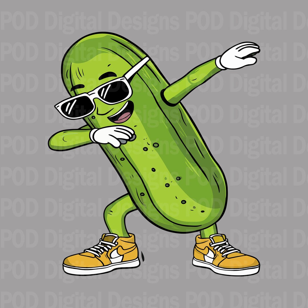Transparent Png Dabbing Pickle Digital Image for DTF, Sublimation, POD ...
