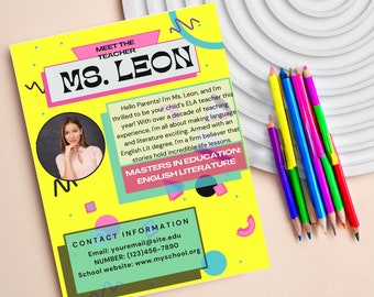 Meet the Teacher Back to School Flyer Meet the Teacher - Etsy