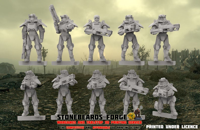 T-45 Power Armoured Soldiers X 10 | 4K HD Resin Print | 28mm Miniature ...