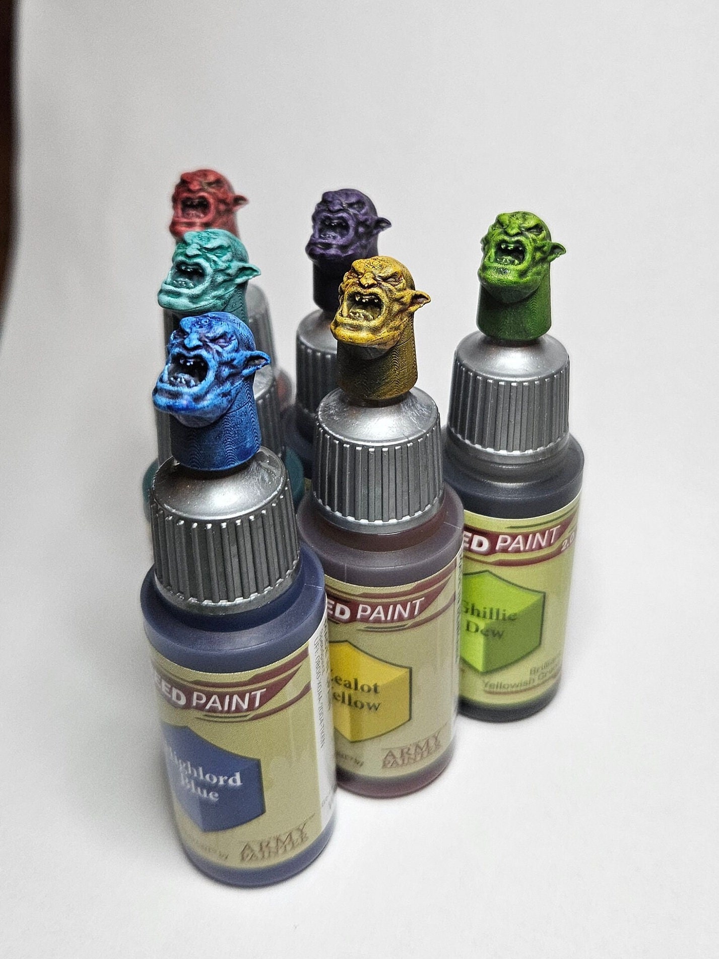 Orc Head Paint Bottle Swatches Set of 6 4K HD Resin Print Army Painter ...