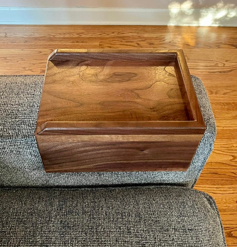 Custom Handmade Walnut Arm Tray Table Sofa Table Armrest Table Armrest ...